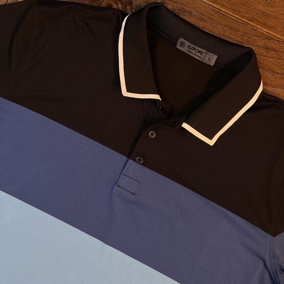 G/FORE | Shirts | Gfore Polo Mens Large Golf Shirt Blue Black Teal ...